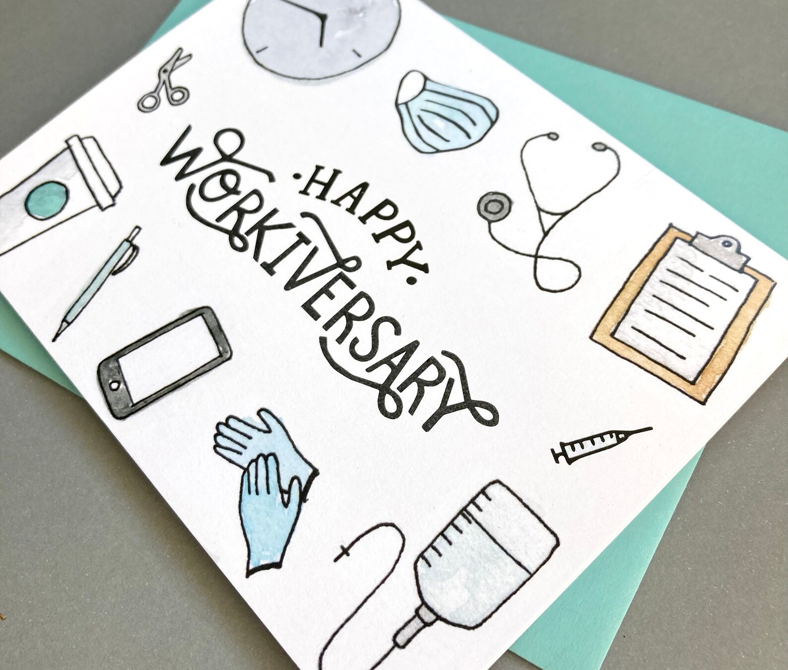 Medical Workiversary Card | Medical Work Anniversary Card | Card for Co ...