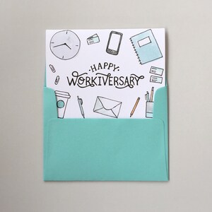 Office Workiversary Card Work Anniversary Card Card for - Etsy