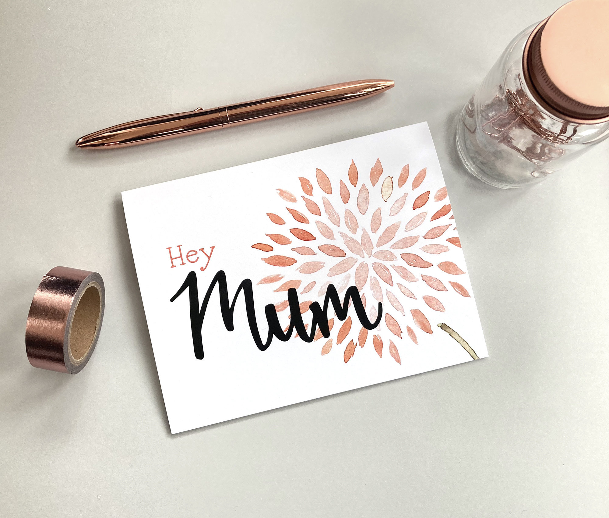 Blank Cards Greeting Cards Watercolor and Ink Mum Note Card ...