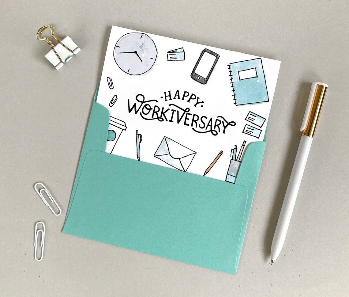 Office Workiversary Card | Work Anniversary Card | Card for Co-worker ...