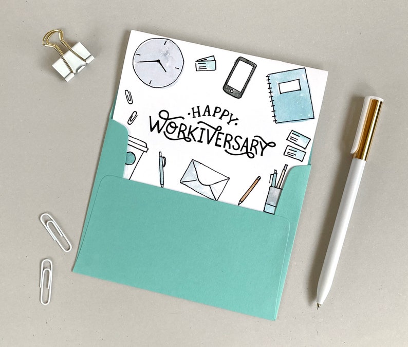 Office Workiversary Card | Work Anniversary Card | Card for Co-worker ...