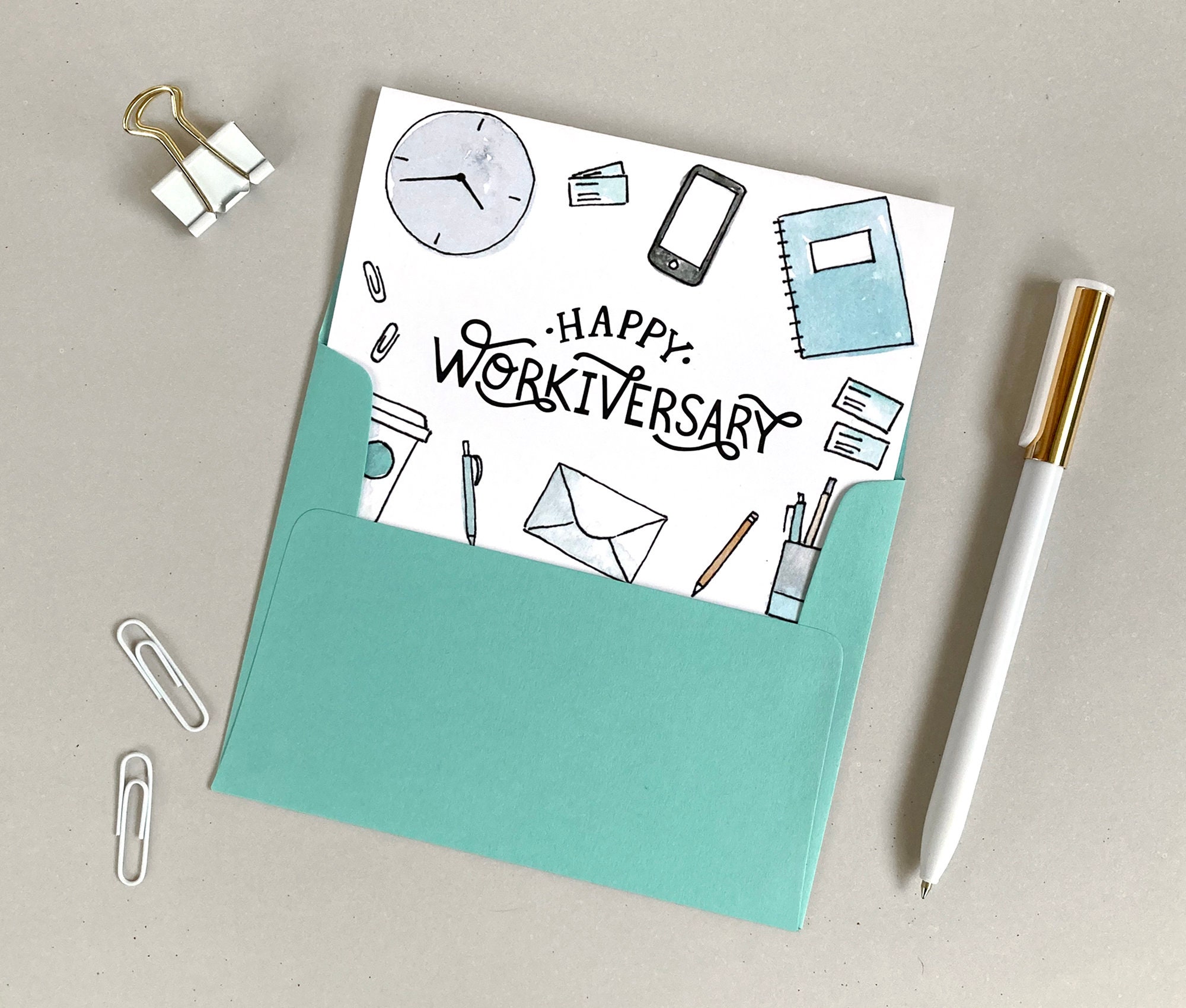 Office Workiversary Card | Work Anniversary Card | Card for Co-worker ...