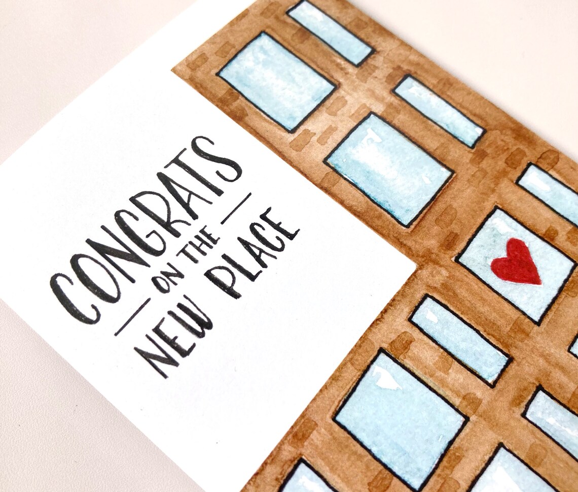 Watercolour New Apartment Card New Condo Card New Home Card - Etsy