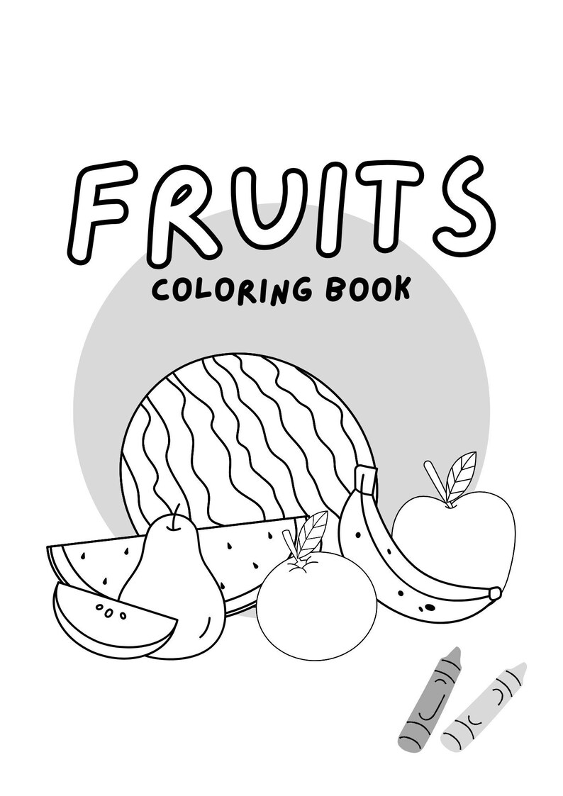 Coloring Book for Kids Fruit Coloring Book Kids Coloring Fruits Sheets ...