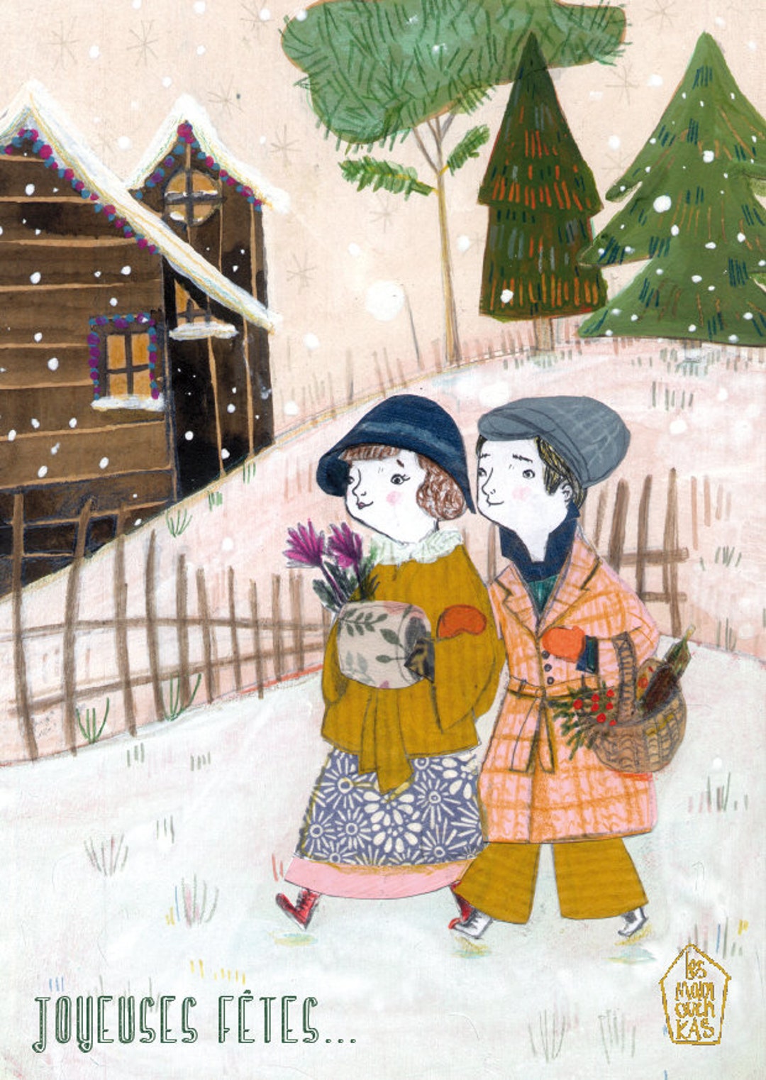 Simple happy Holidays Card - Etsy