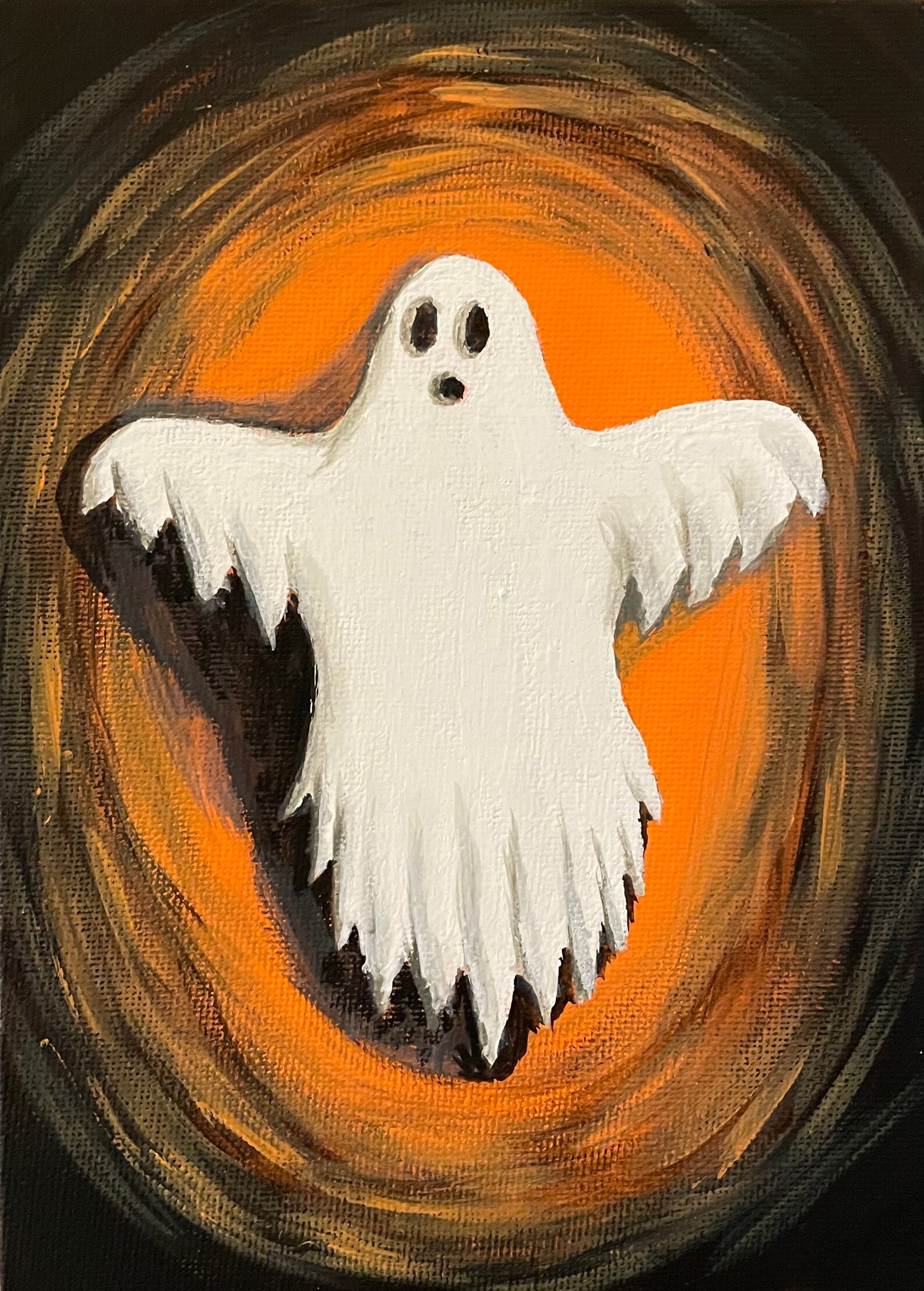 All Hallows Eve Ghost Original Painting - Etsy