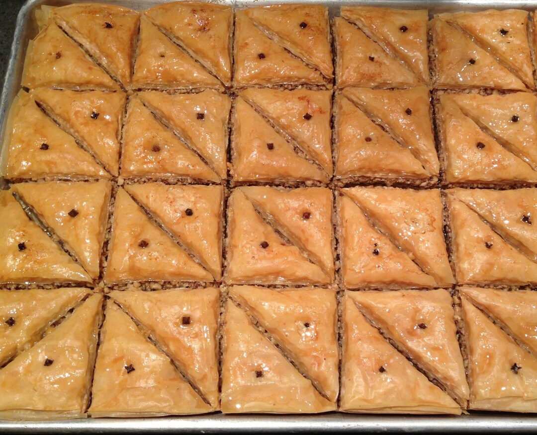 Baklava Hand Made Traditional Greek Pastry, Half-sheet Tray - Etsy