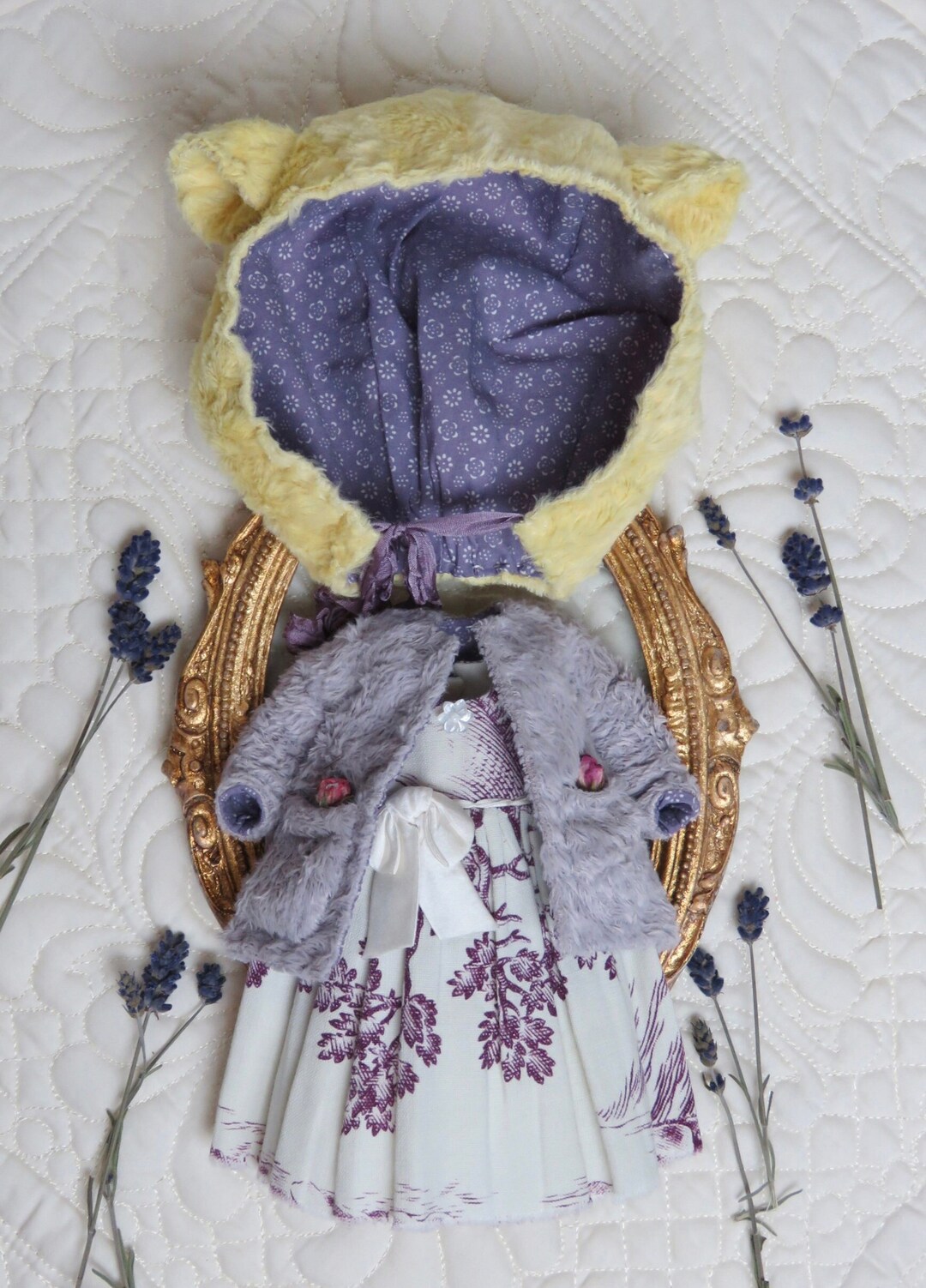 Blythe Yellow Bear Animal Hat Helmet Handmade Doll Clothes for Blythe ...