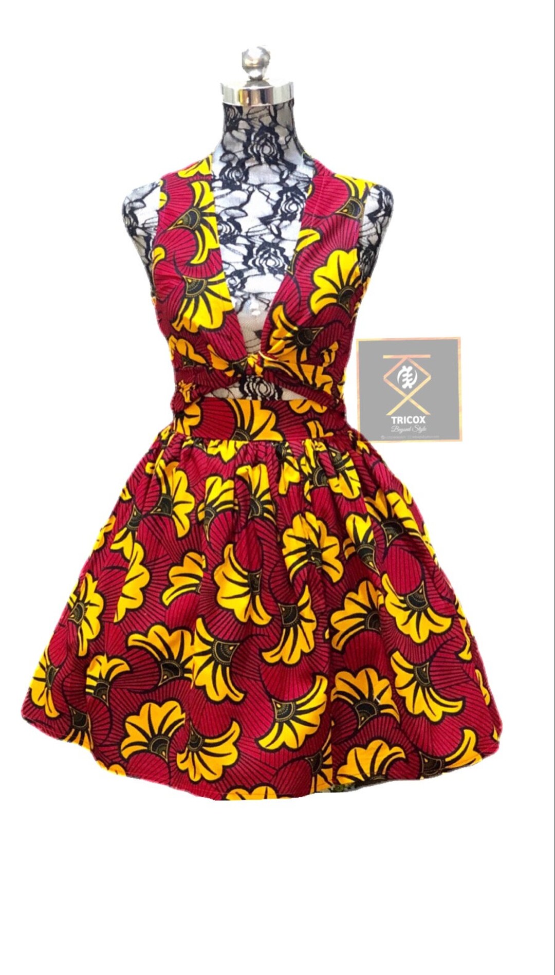 Ankara Crop Top With Mini Skirt African Print Crop Top Ankara Dress