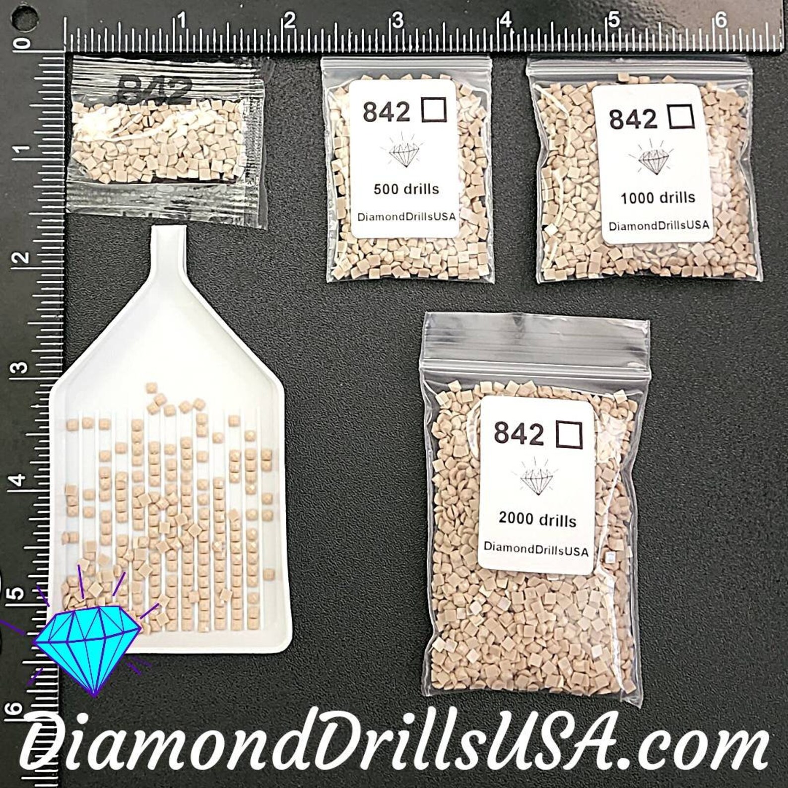 DMC 842 SQUARE 5D Diamond Painting Drills Beads DMC 842 Very - Etsy