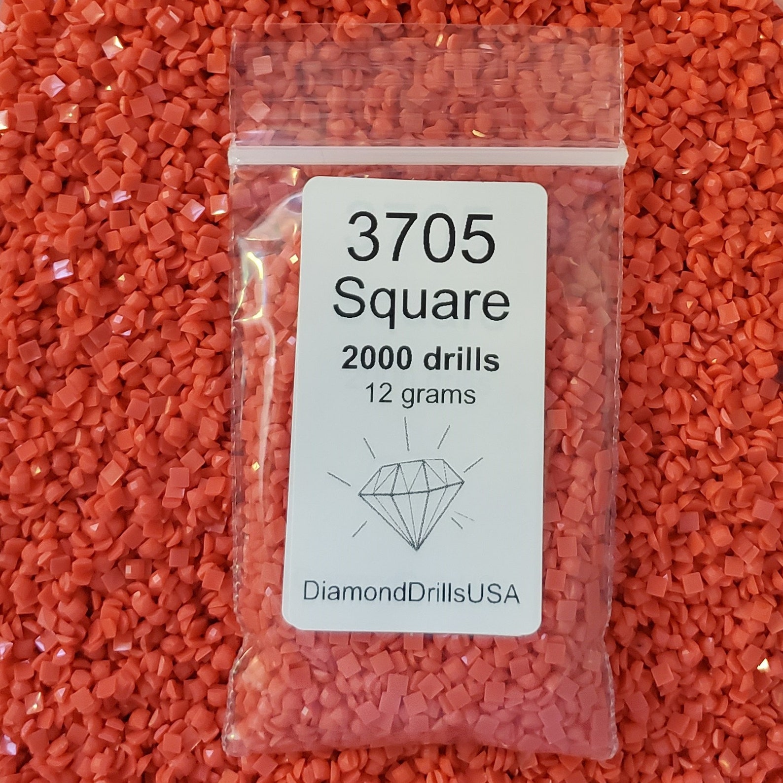 DMC 3705 SQUARE 5D Diamond Painting Drill Beads DMC 3705 Dark - Etsy