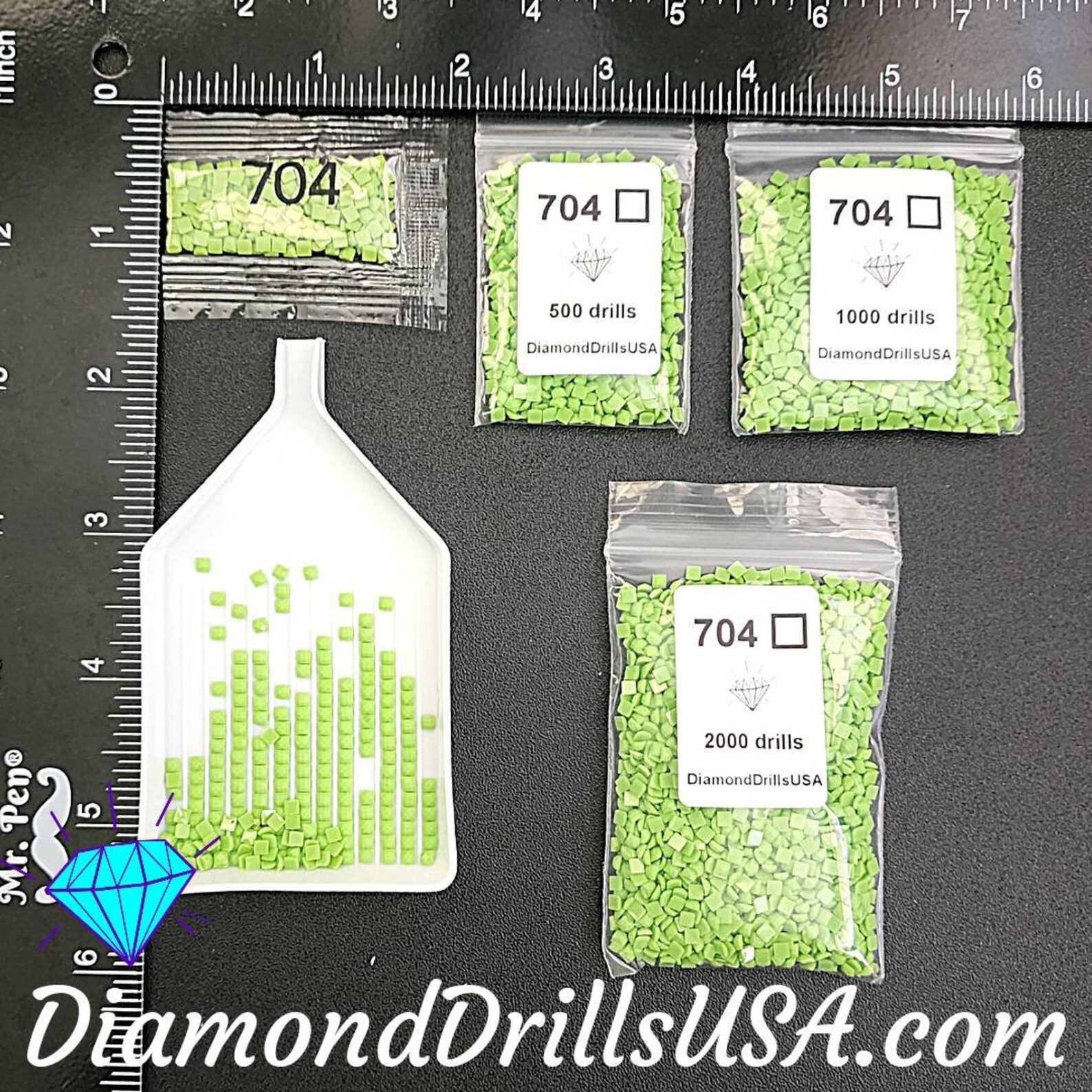 DMC 704 SQUARE 5D Diamond Painting Drills Beads 704 Bright - Etsy