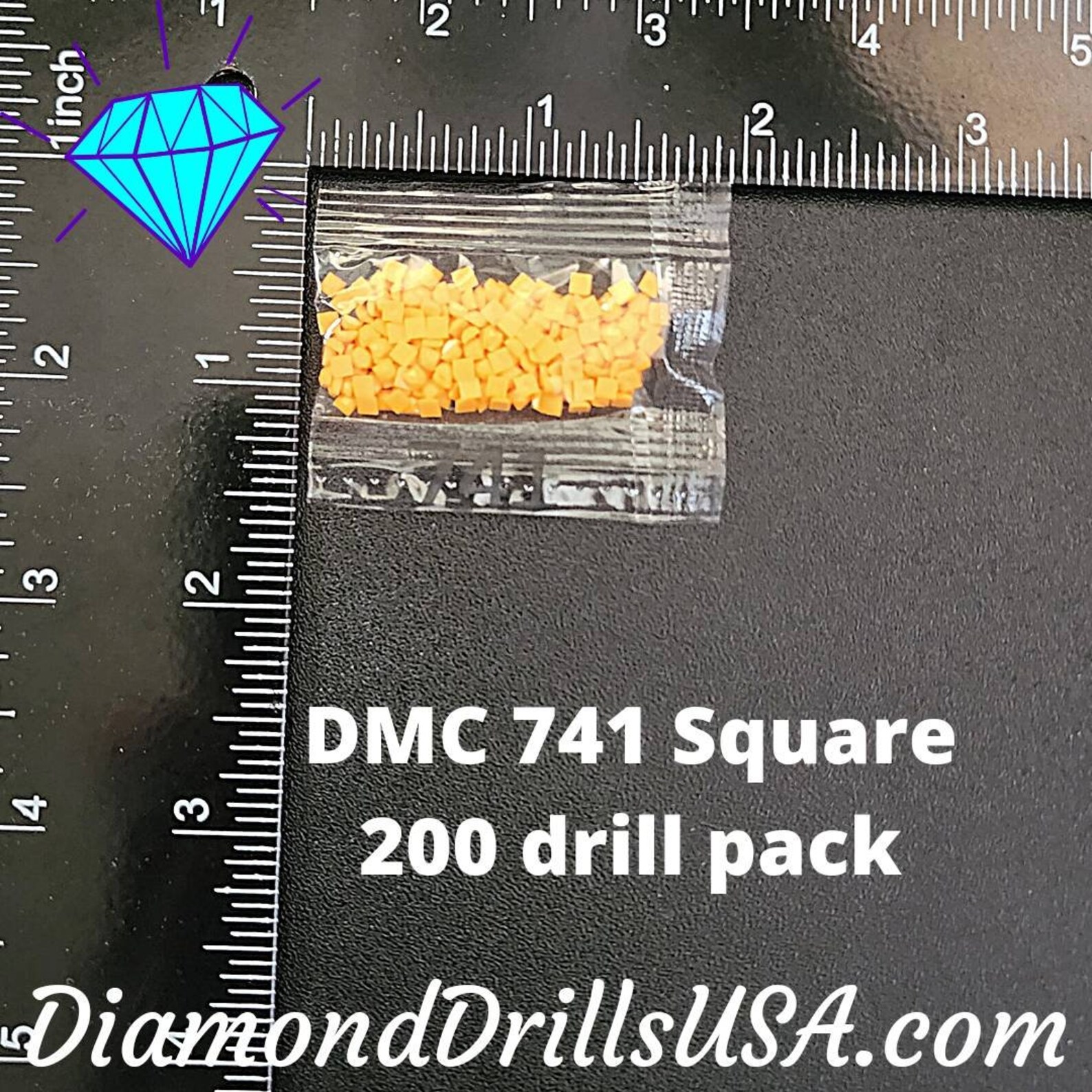 DMC 741 SQUARE 5D Diamond Painting Drills Beads DMC 741 Medium - Etsy