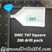 DMC 747 SQUARE 5D Diamond Painting Drills Beads DMC 747 Very Light Sky Blue Loose Bulk - Etsy