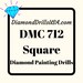 DMC 712 SQUARE 5D Diamond Painting Drills Beads DMC 712 Cream Loose ...