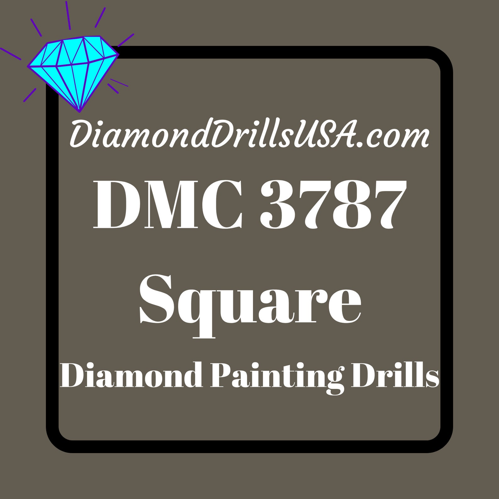 DMC 3787 SQUARE 5D Diamond Painting Drills Beads DMC 3787 Dark - Etsy