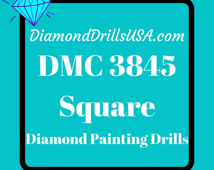 DMC 3845 SQUARE 5D Diamond Painting Drills Beads DMC 3845 Medium Bright ...