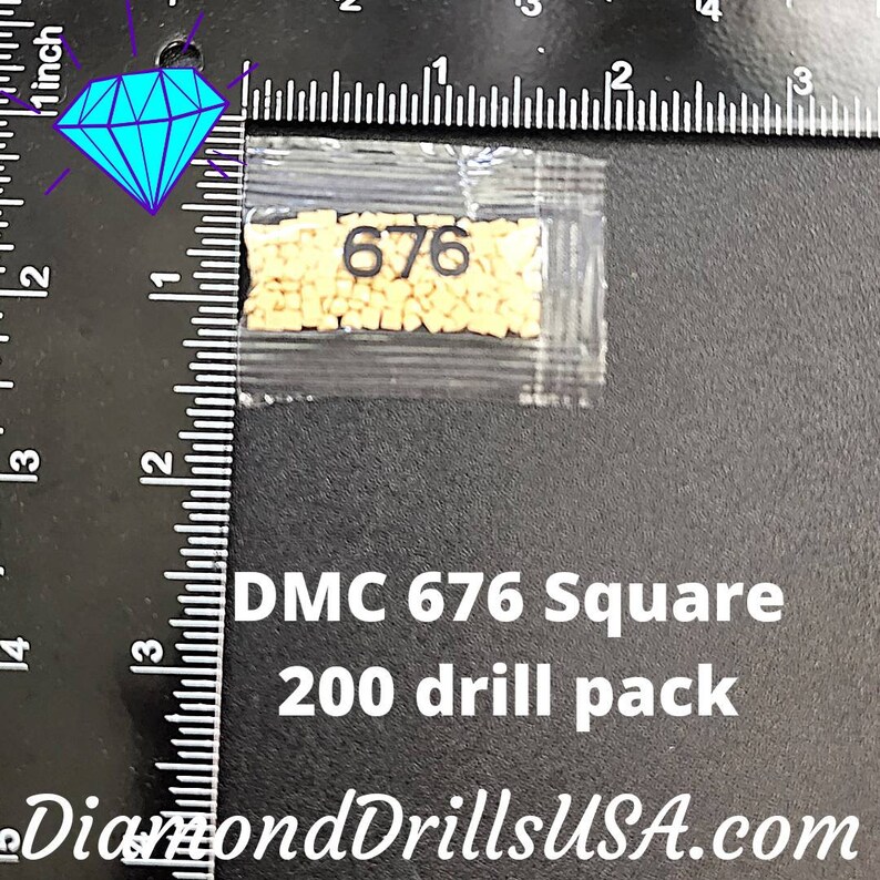 DMC 676 SQUARE 5D Diamond Painting Drills Beads DMC 676 Light - Etsy