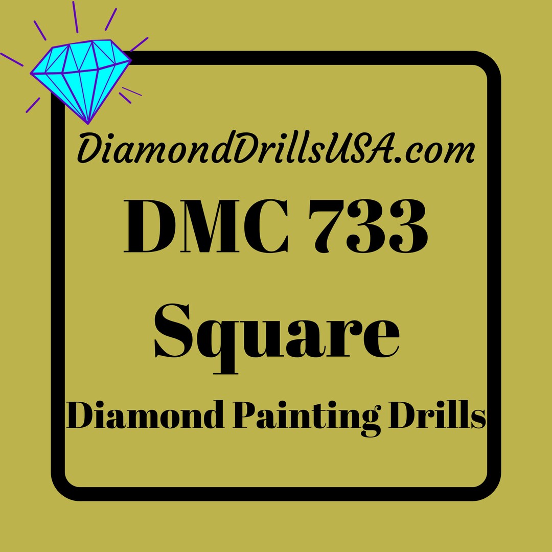 DMC 733 SQUARE 5D Diamond Painting Drills Beads DMC 733 Medium Olive ...