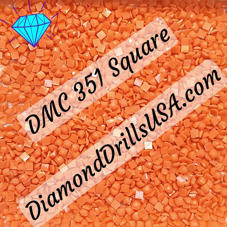 DMC 351 SQUARE 5D Diamond Painting Drills Beads DMC 351 Coral - Etsy