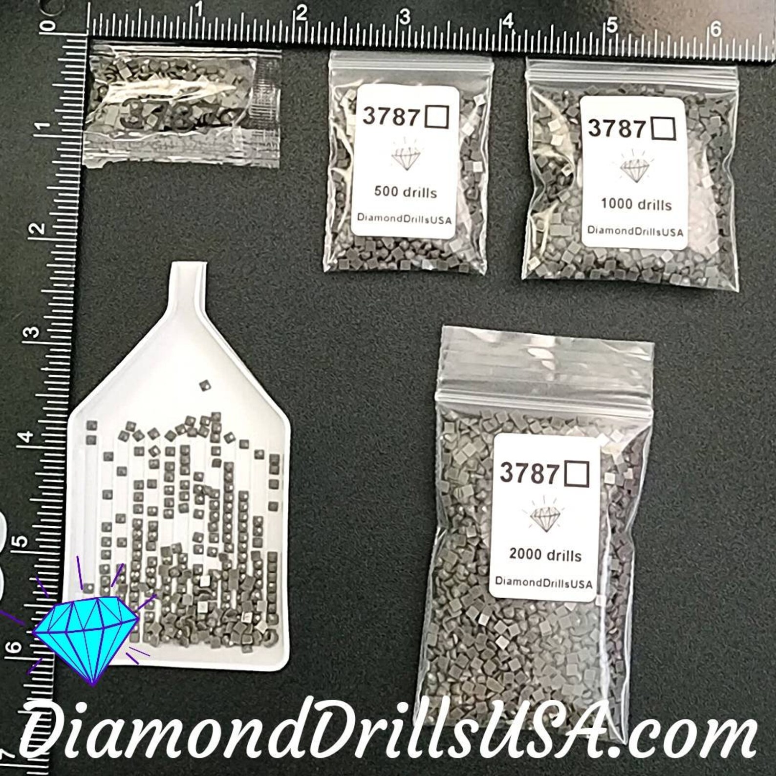 DMC 3787 SQUARE 5D Diamond Painting Drills Beads DMC 3787 Dark - Etsy