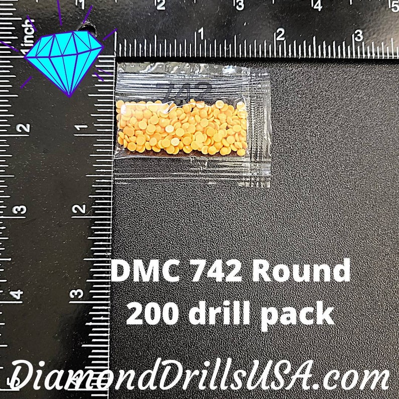 DMC 742 ROUND 5D Diamond Painting Drills Beads DMC 742 Light - Etsy
