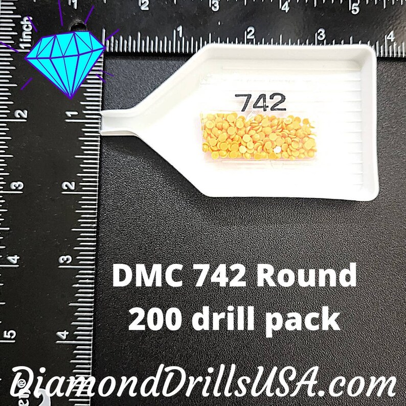 DMC 742 ROUND 5D Diamond Painting Drills Beads DMC 742 Light - Etsy