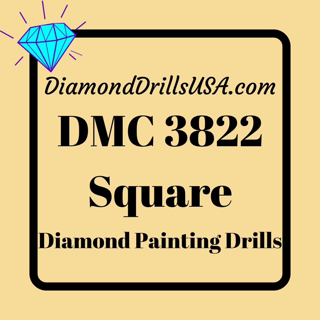 DMC 3822 SQUARE 5D Diamond Painting Drills Beads DMC 3822 Light Straw ...