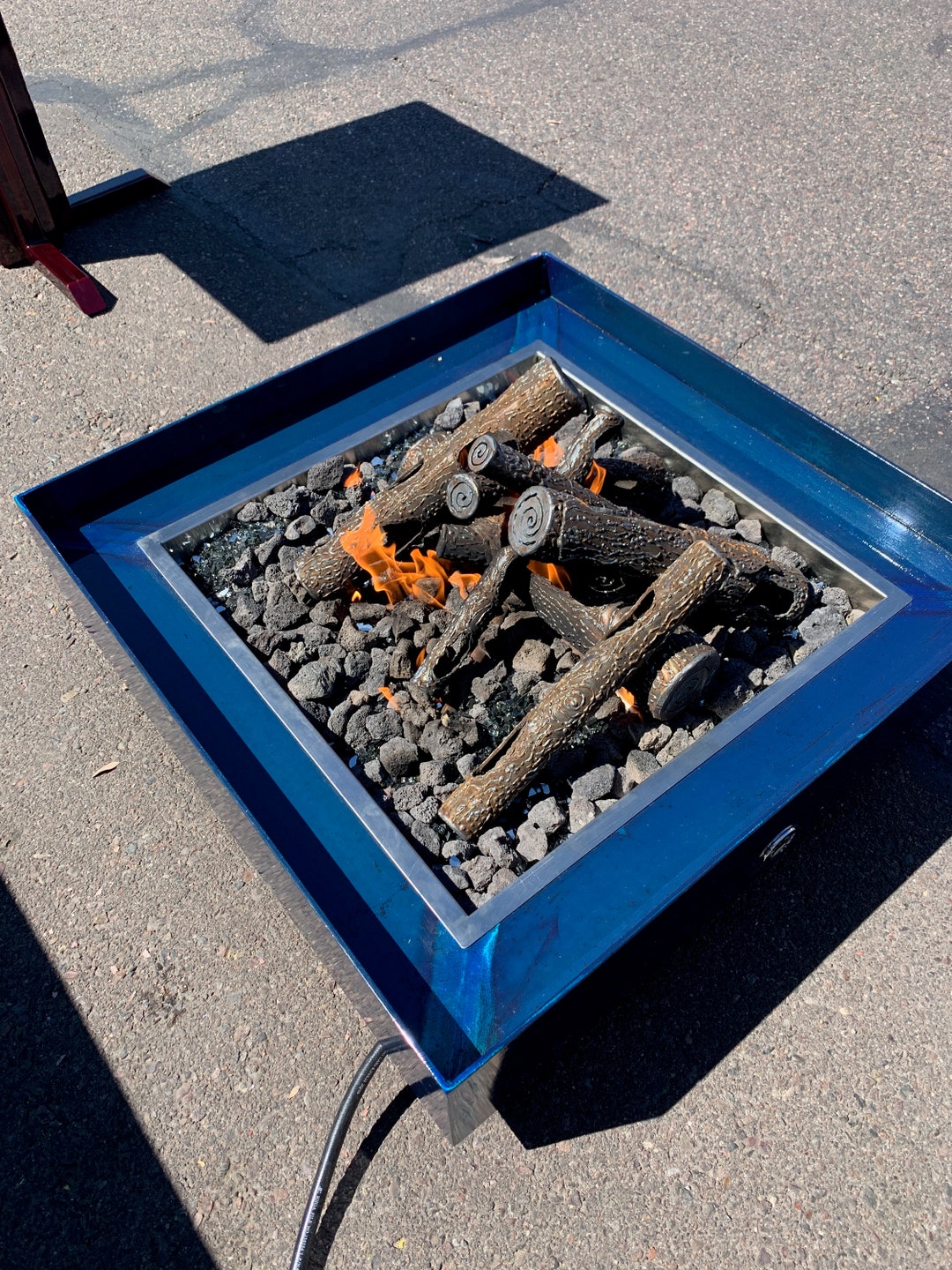 Custom Handmade Set of 7 Fireplace Steel Logs for Gas or Propane Fire ...