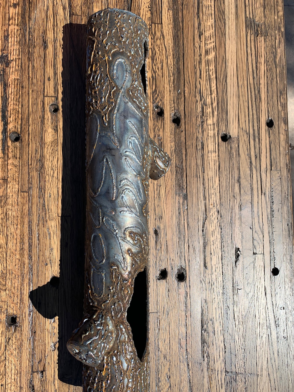 Custom Handmade Set of 7 Fireplace Steel Logs for Gas or Propane Fire ...