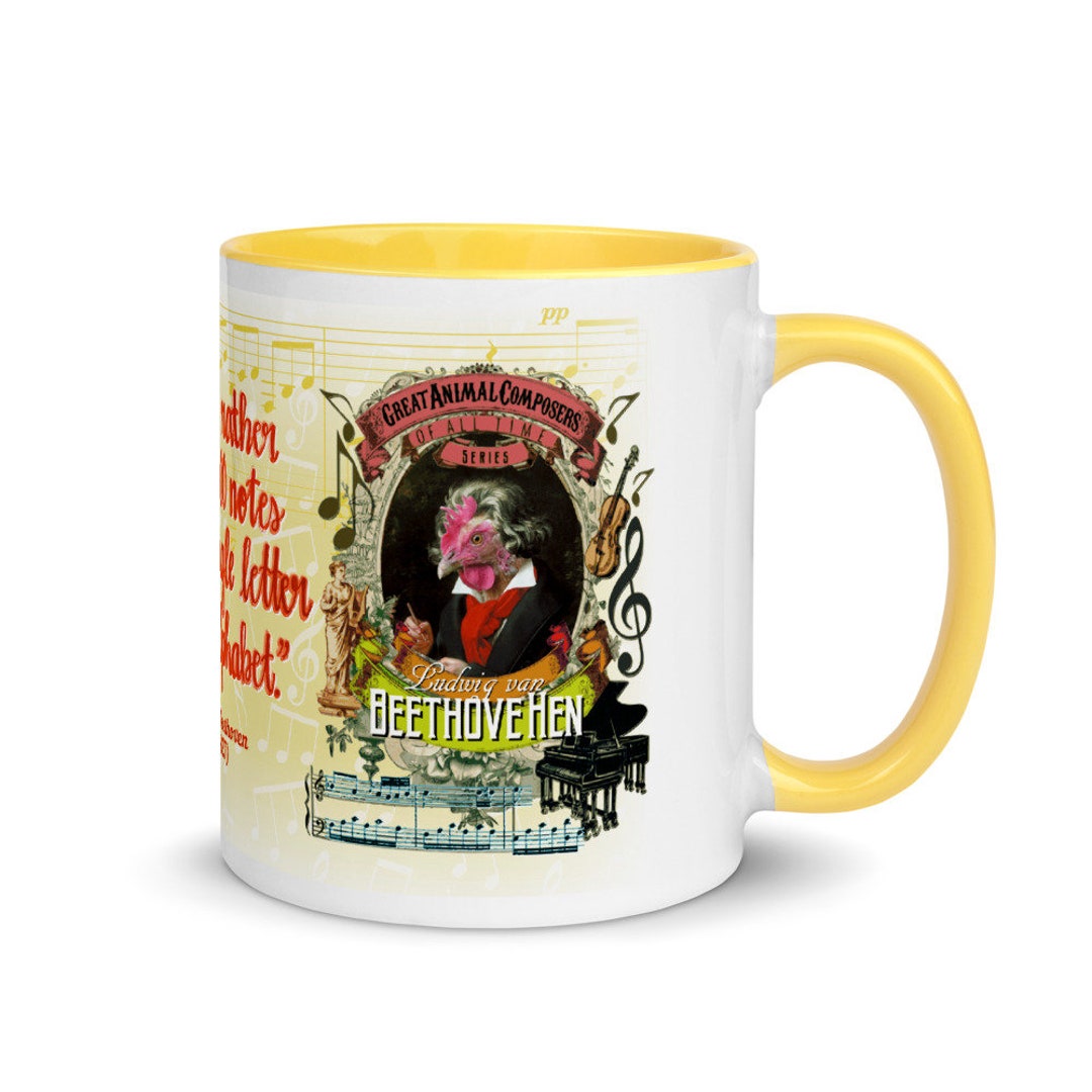 Funny Ludwig V Beethovehen Musician Hen Mug - Classical Music Quote Mug ...