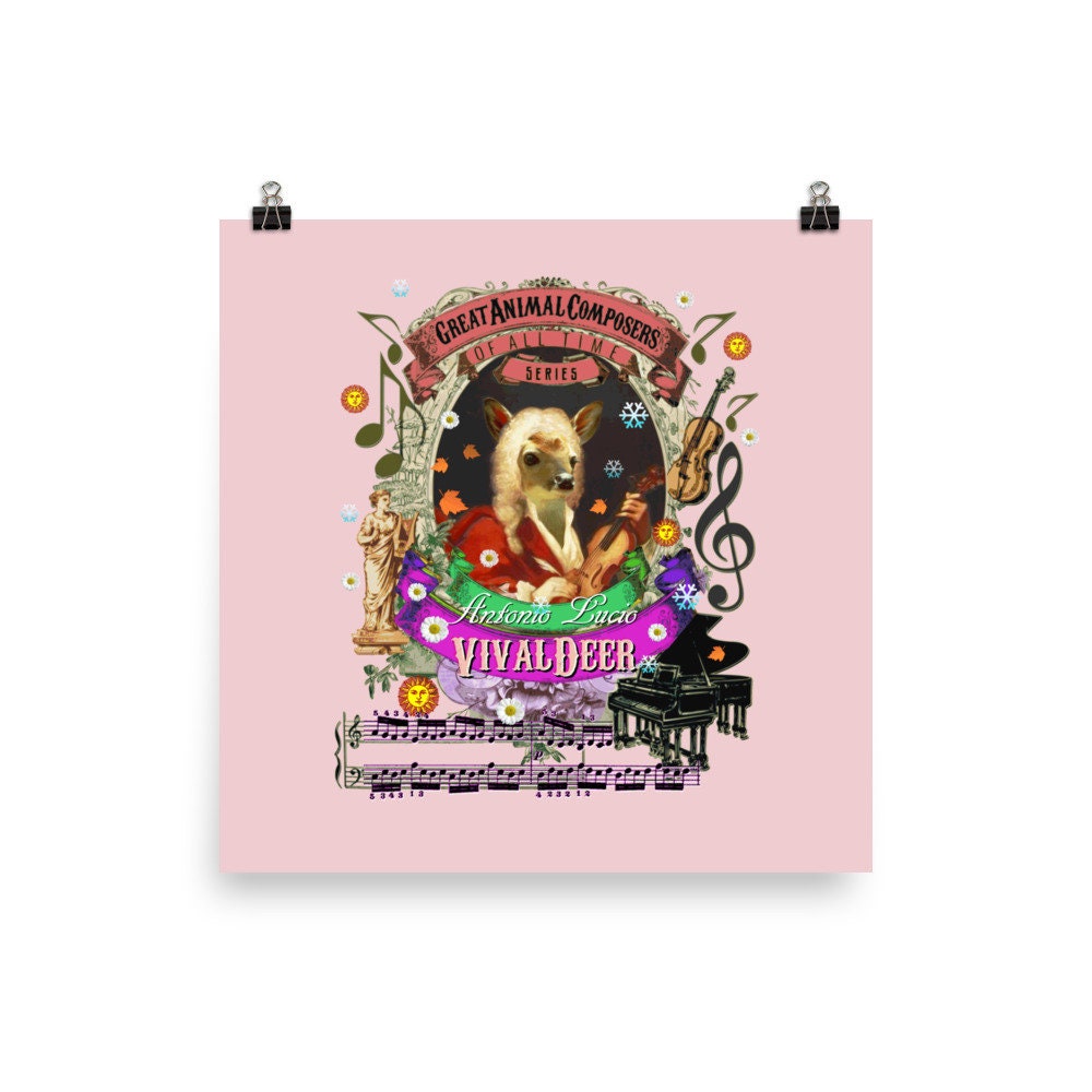 Deer Poster Classical Music Composer Vivaldi Animal Pun - Etsy