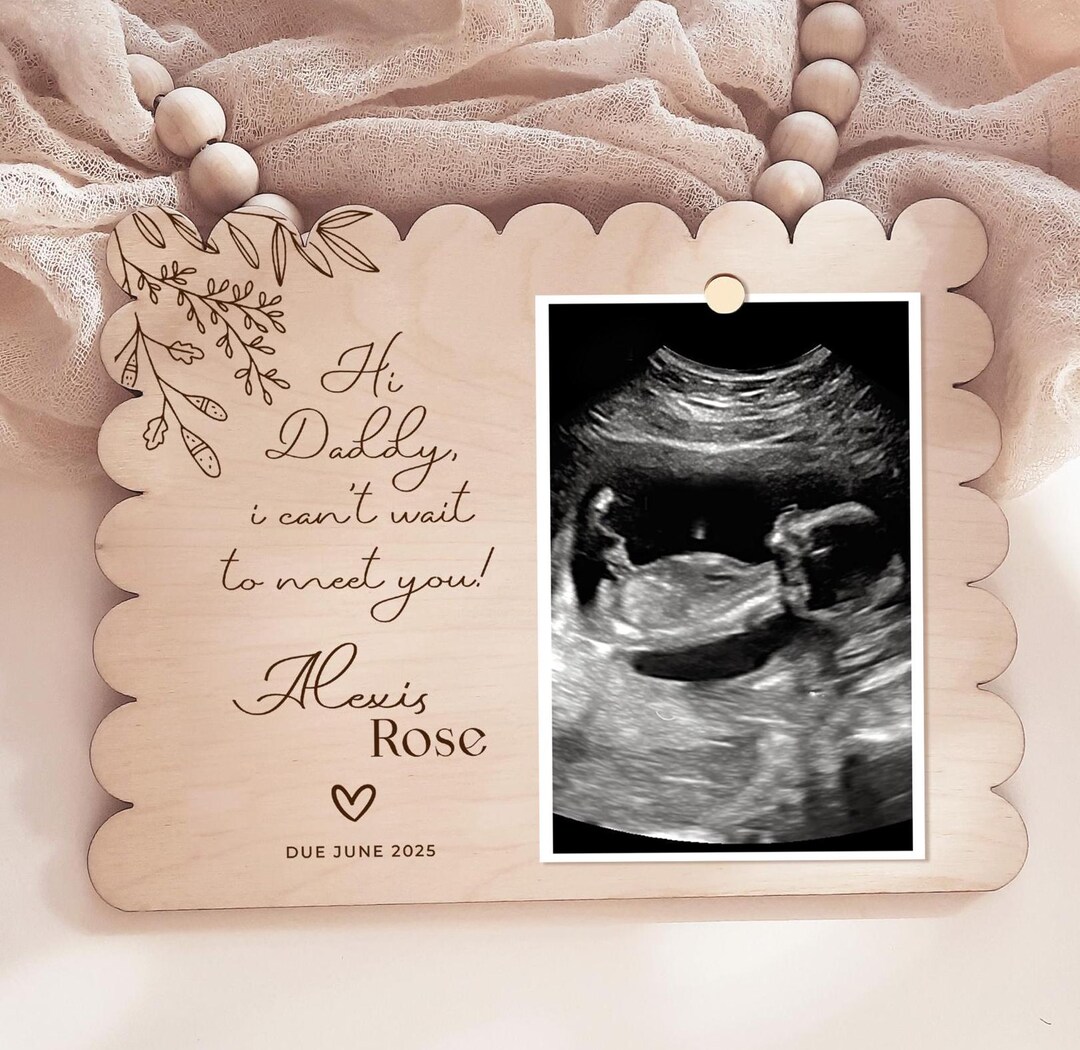 Hello Daddy Ultrasound Scalloped Photo Frame Personalized Message ...