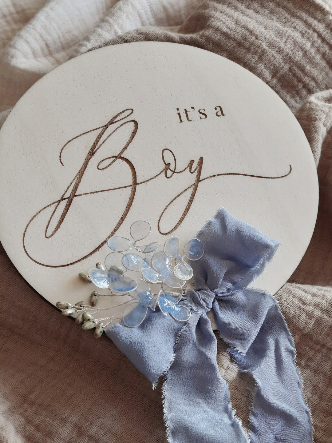 Gender Revelation Sign It's a Boy Custom Engraved Birth Announce Sign ...