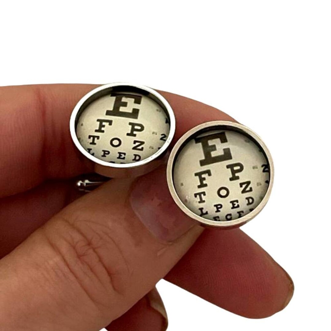 Optician Optometry Eyechart Cufflinks and Lapel Tie Pin Brooch for Men ...