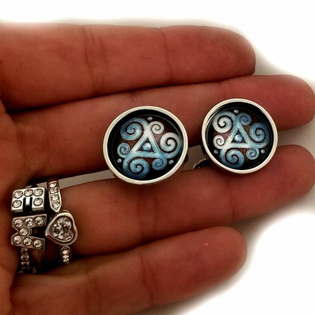 Tribal Vintage Celtic Triskele Triple Spiral Cufflinks, Lapel Tie Pin ...