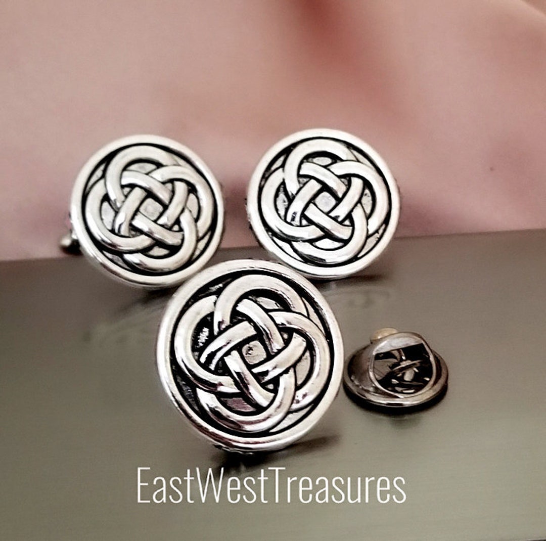 Celtic Warrior Dara Knot Cross Lapel Pin and Cufflinks Gifts for Men ...