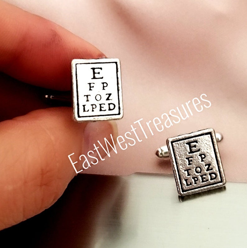 Eyechart Eye Chart Optician Optometry Optometrist Cufflinks Lapel Tie ...
