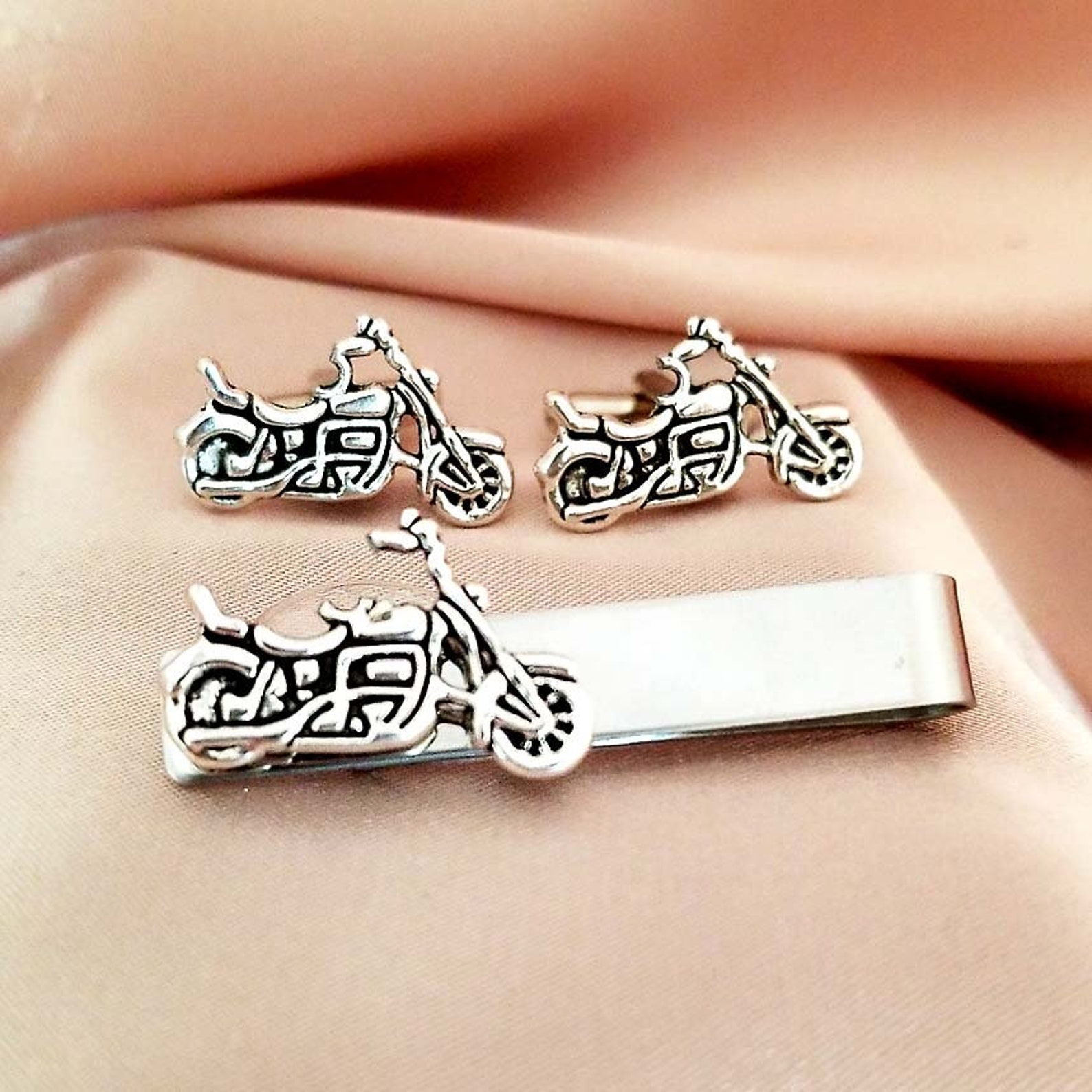 Biker Motorcycle Motorbike Cufflinks Cuff Links Tie Bar Clip - Etsy