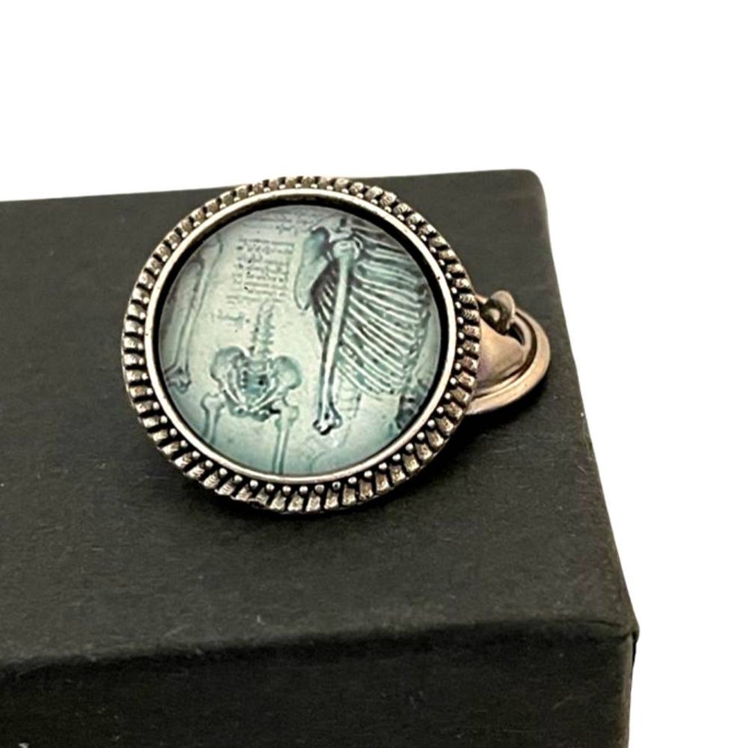 Human Anatomy Spine Lapel Tie Pin Brooch and Cufflinks, Suit Tie ...