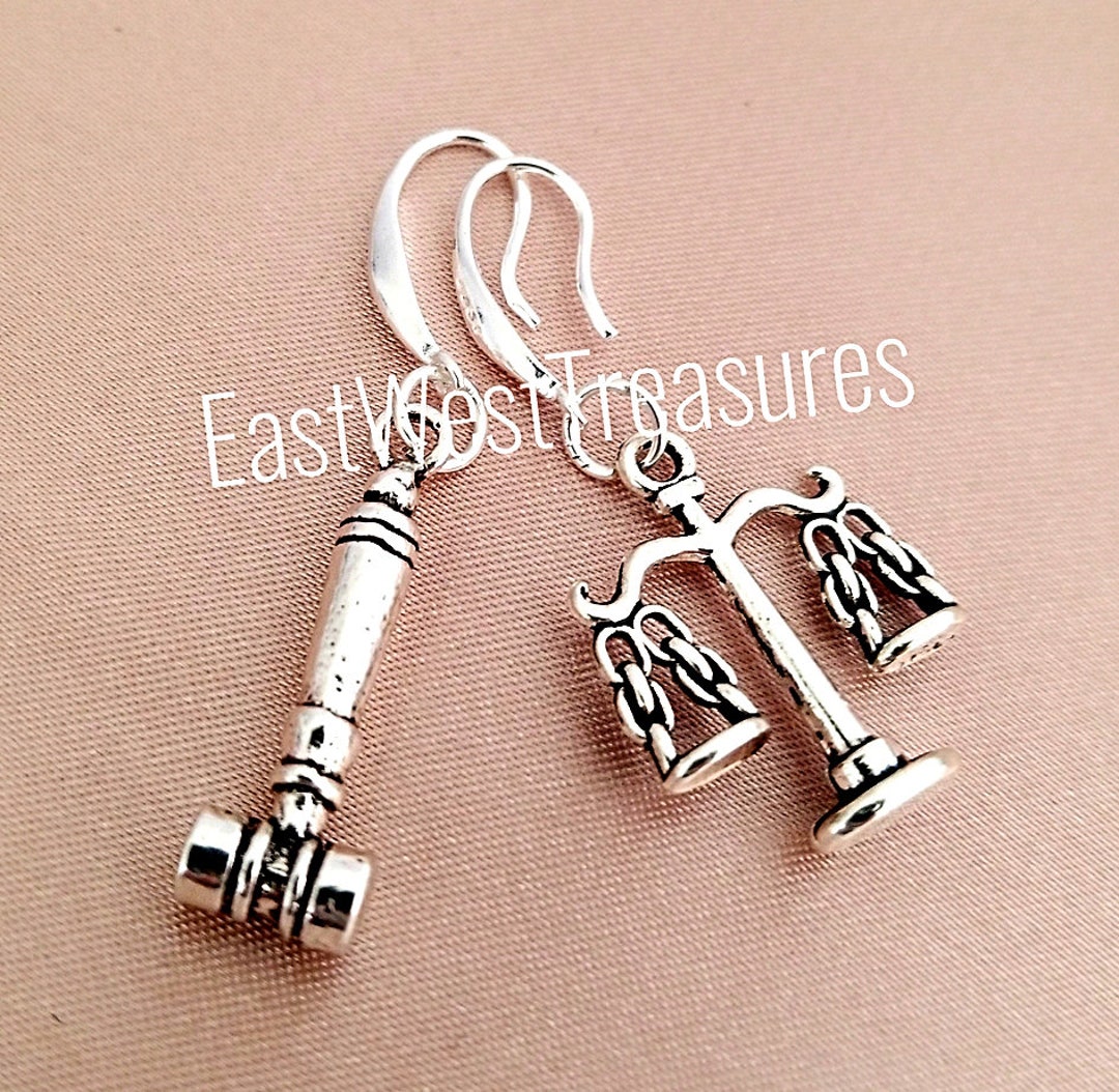 Silver Scales of Justice Law Necklace and Earrings, Female Women Lawyer ...