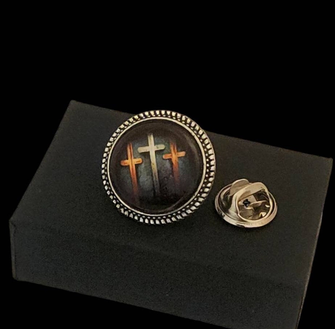 Triple 3 Cross Catholic Lapel Pin and Cufflinks for Men Women - Etsy