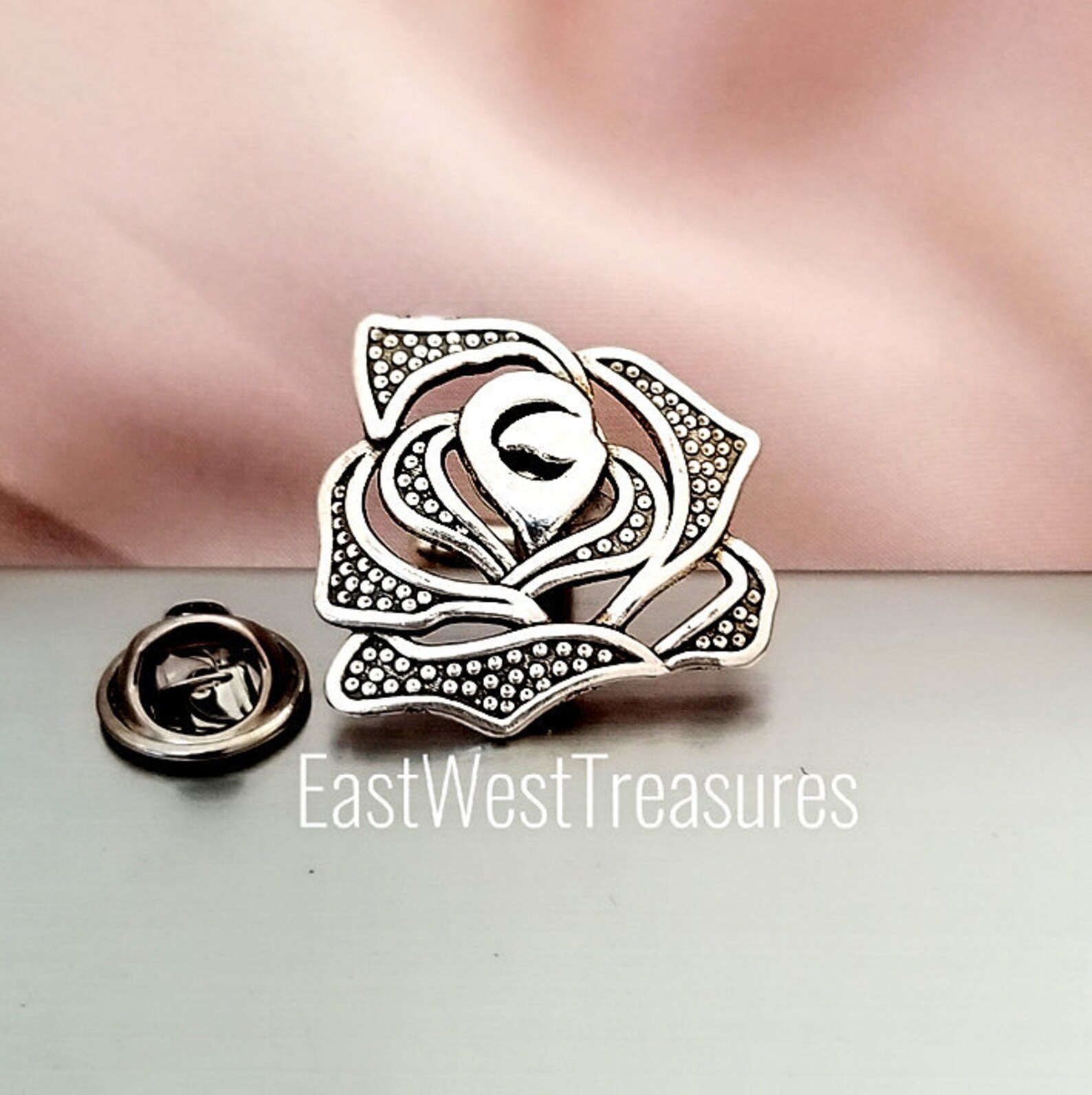 Rose Flower Floral Brooch Lapel Tie Pin Tie Tack Gift for - Etsy