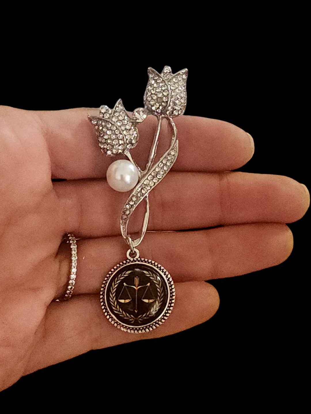 Women Law Scales of Justice Brooch Lapel Pin for Female Lawyer Attorney ...