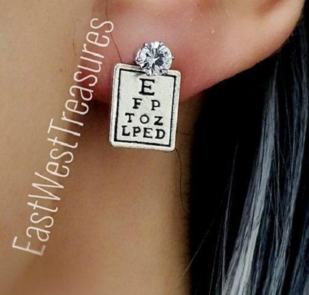 Eyechart Eye Chart Stud Earrings-eye Doctor Gifts-optometrist Optometry ...