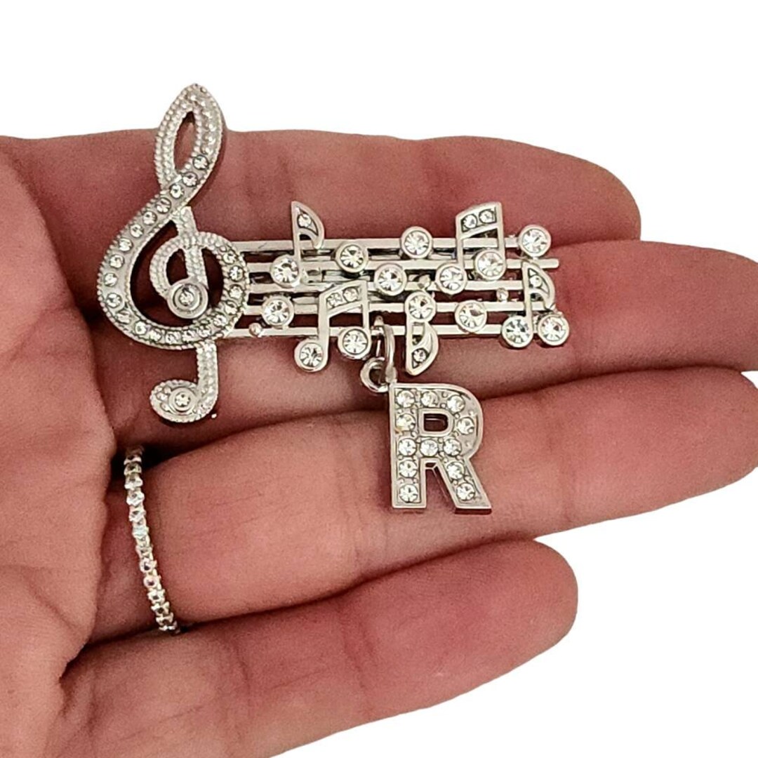Music Clef Note Brooch Lapel Pin, Made With Swarovski Crystals ...