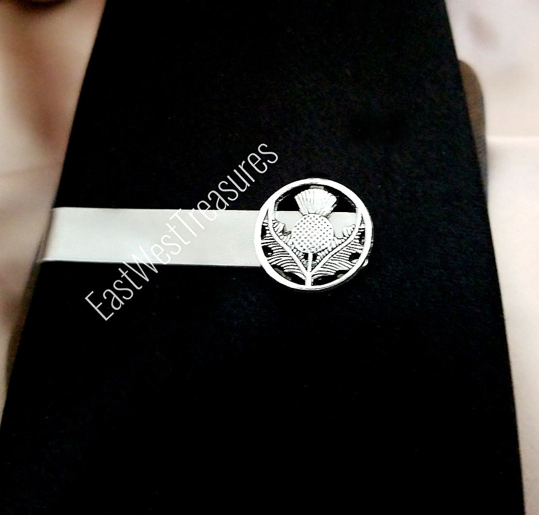 Thistle Tie Bar, Scottish Thistle Tie Clip, Tie Necktie Accessory Gift ...