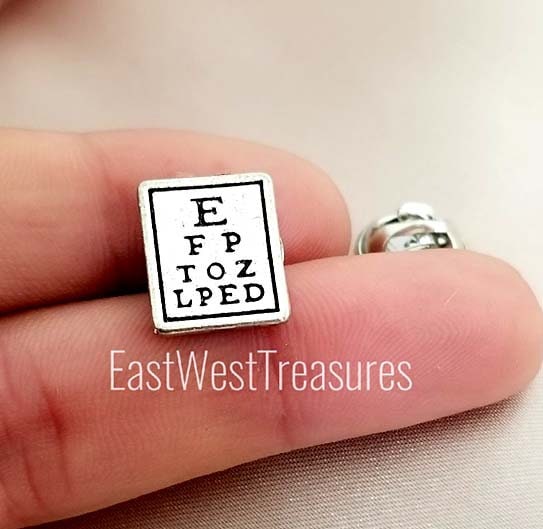 Optometry Pins-tie Pin Optician-eye Chart Eyechart Lapel Tie Suit ...