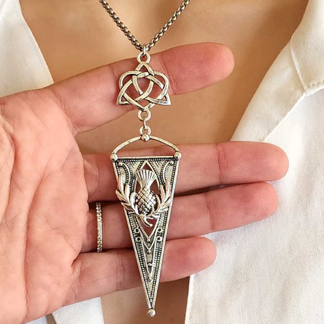 Vintage Scottish Thistle Celtic Sister Knot Necklace Jewelry Gift for ...