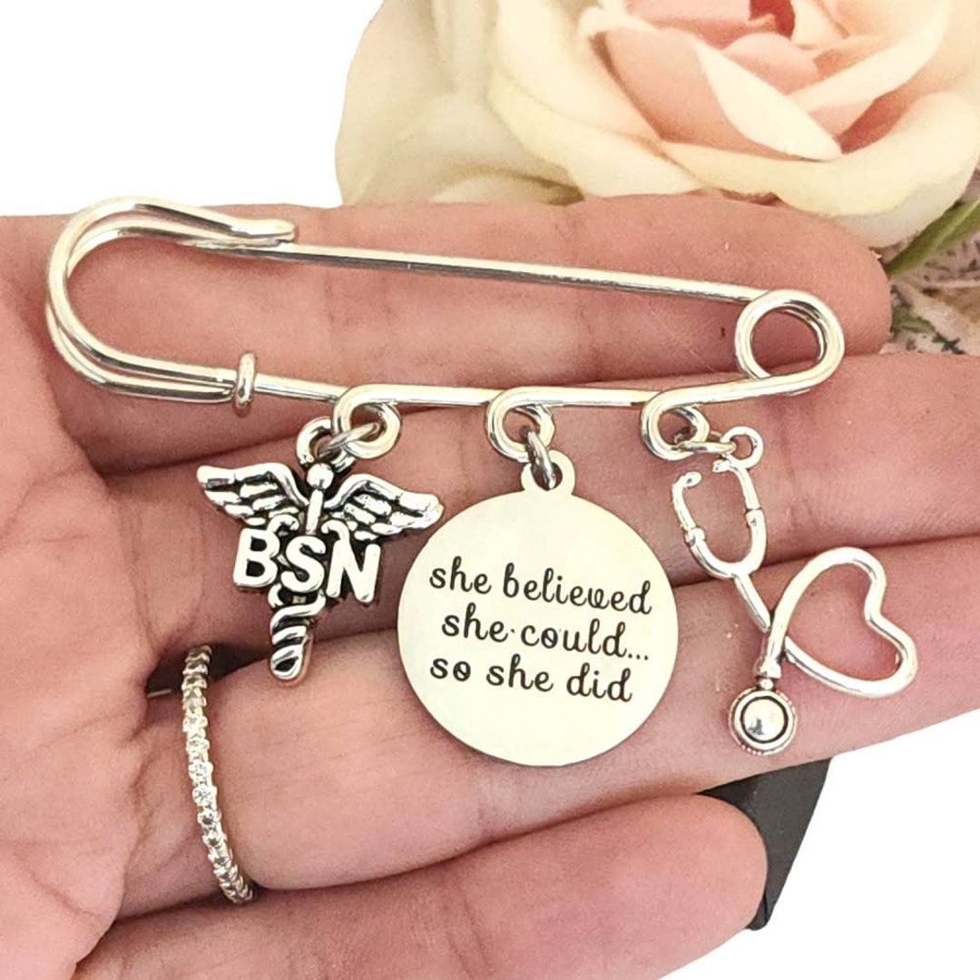 Silver Nursing School Graduation Brooch Pin for Pinning Ceremony for Rn ...